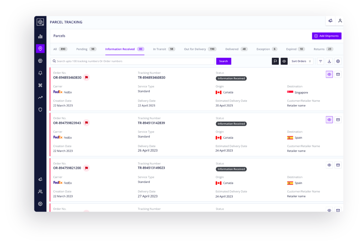 Centralized & Uniform Parcel Tracking System - Parcel Tracking